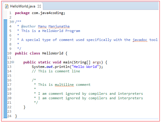 How To Comment Java Code Java4coding